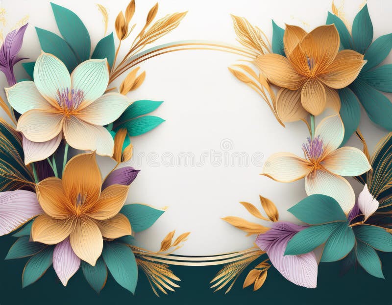 Blooming Spring Flowers with White Copyspace Perfect Background for ...