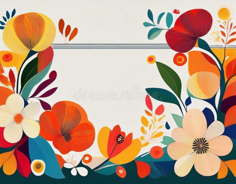 Blooming Spring Flowers with White Copyspace Perfect Background for ...