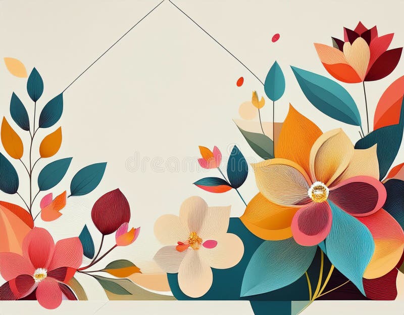 Blooming Spring Flowers with White Copyspace Perfect Background for ...