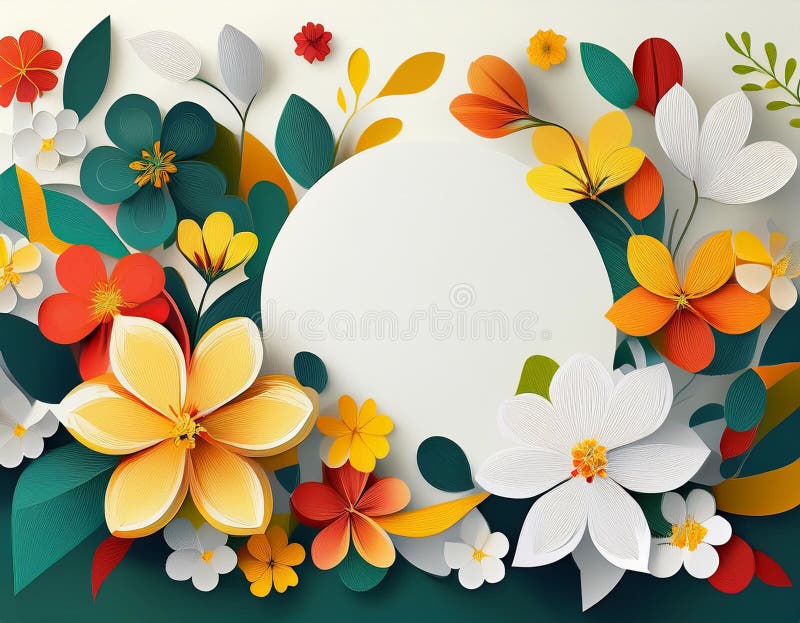 Blooming Spring Flowers with White Copyspace Perfect Background for ...