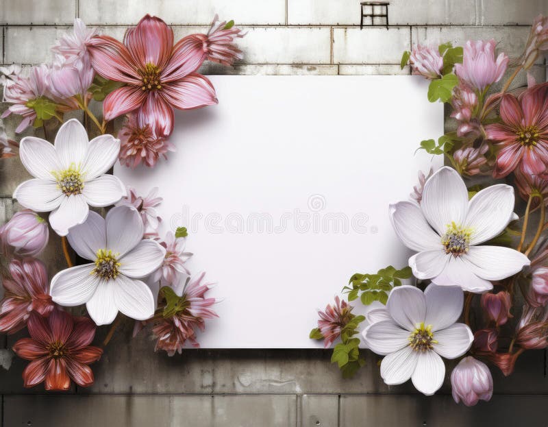 Blooming Spring Flowers with White Copyspace Perfect Background for ...