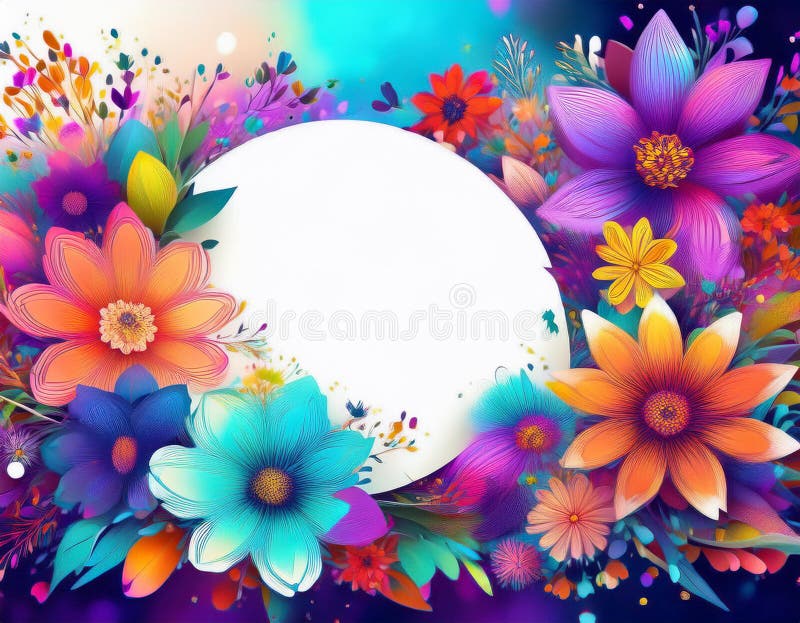 Blooming Spring Flowers with White Copyspace Perfect Background for ...