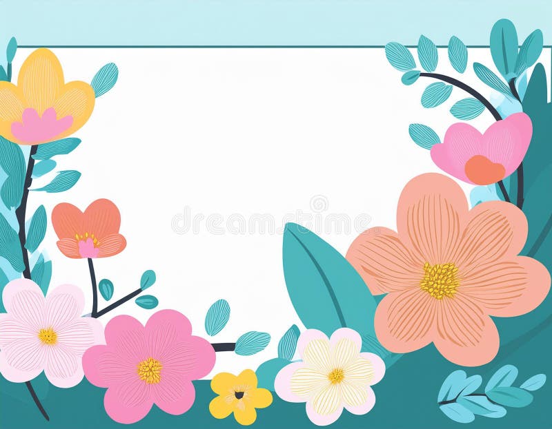Blooming Spring Flowers with White Copyspace Perfect Background for ...