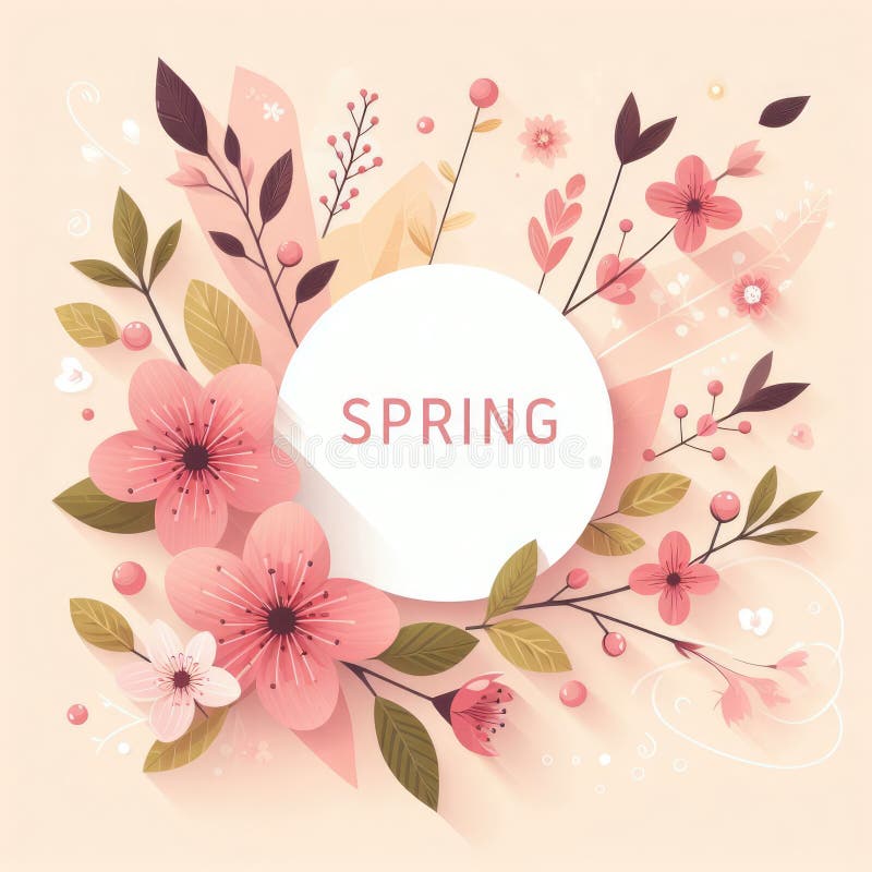 Blooming Spring Frame for Your Congratulations and Spring Sales Design ...