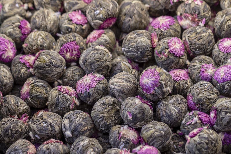 Blooming Tea, Hand Rolled Tea Leaves Stock Photo - Image of aromatic ...
