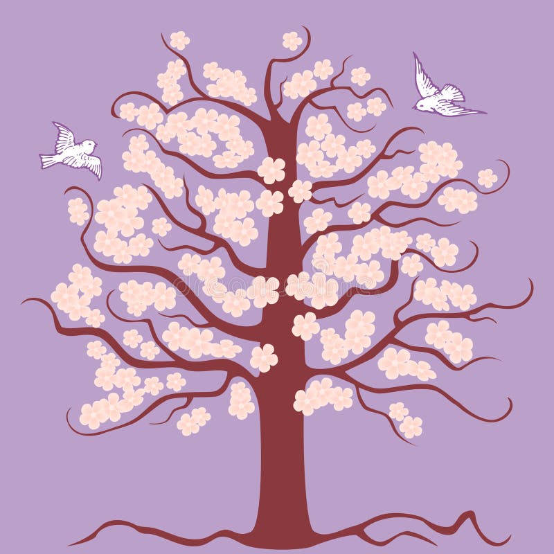 Spring tree stock vector. Illustration of magical, flowers - 46990140