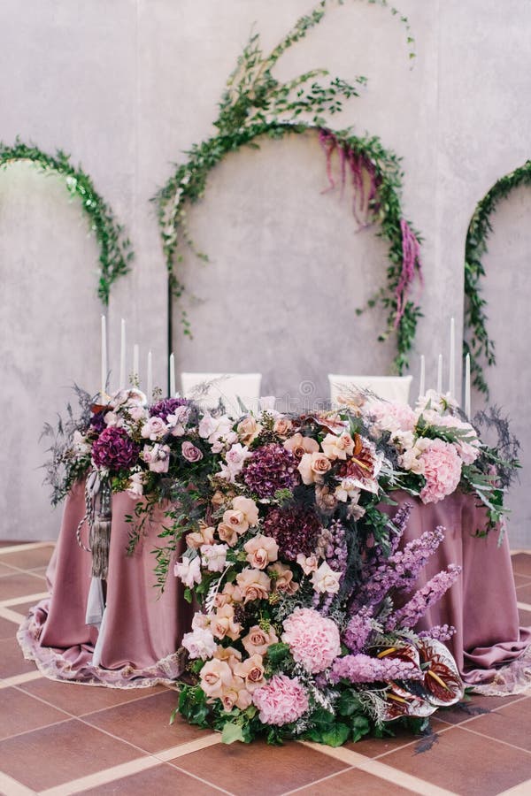 Wedding Presidium in Restaurant Stock Image - Image of design ...