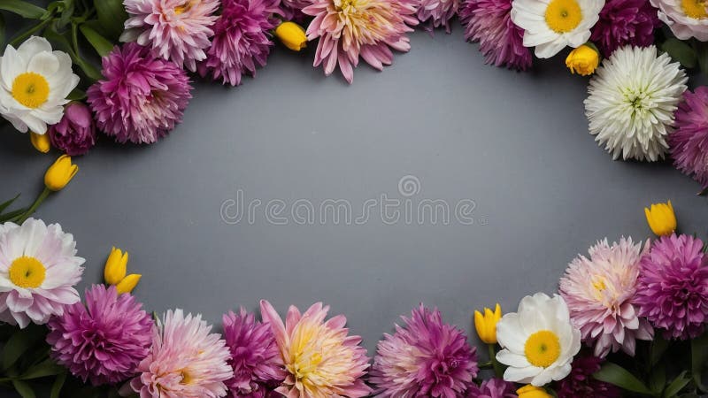 Blooms of Vibrant Spring Flowers Burst Forth As the Main Subject ...