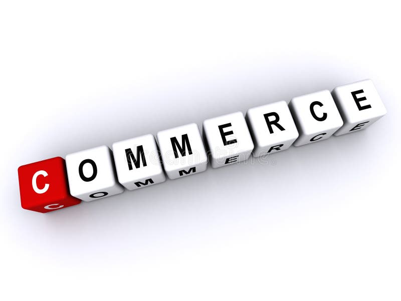 Bloque De Palabras De Comercio En Blanco Stock de ilustración ...