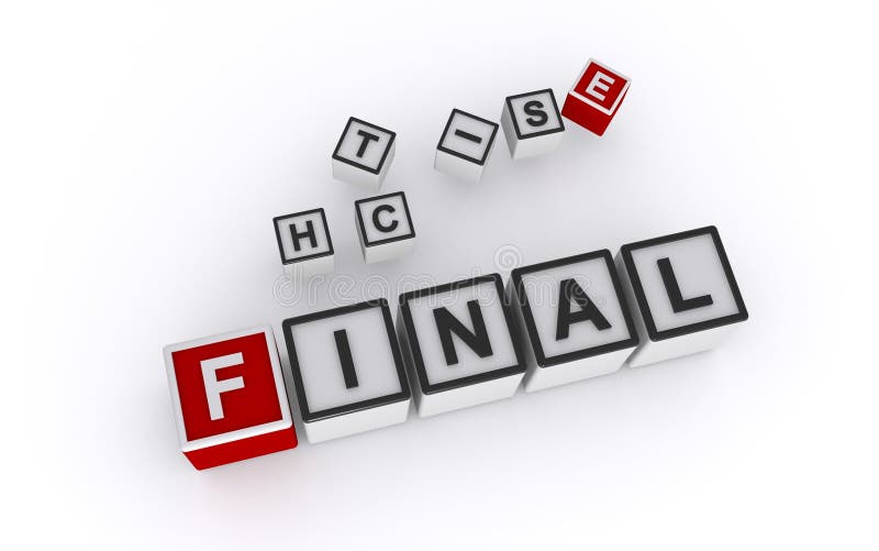 Bloque De Palabras Final En Blanco Stock de ilustración - Ilustración ...