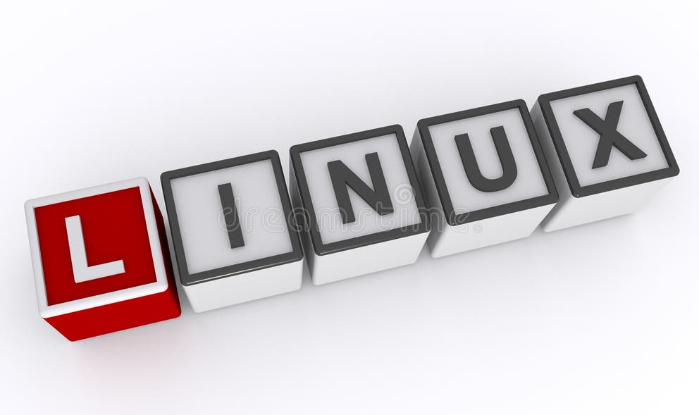 Bloque De Palabras De Linux En Blanco Stock de ilustración ...