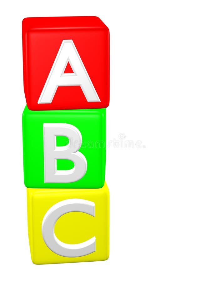 Bloques De Construcción Para Bebés Alfabeto ABC Stock de ilustración ...