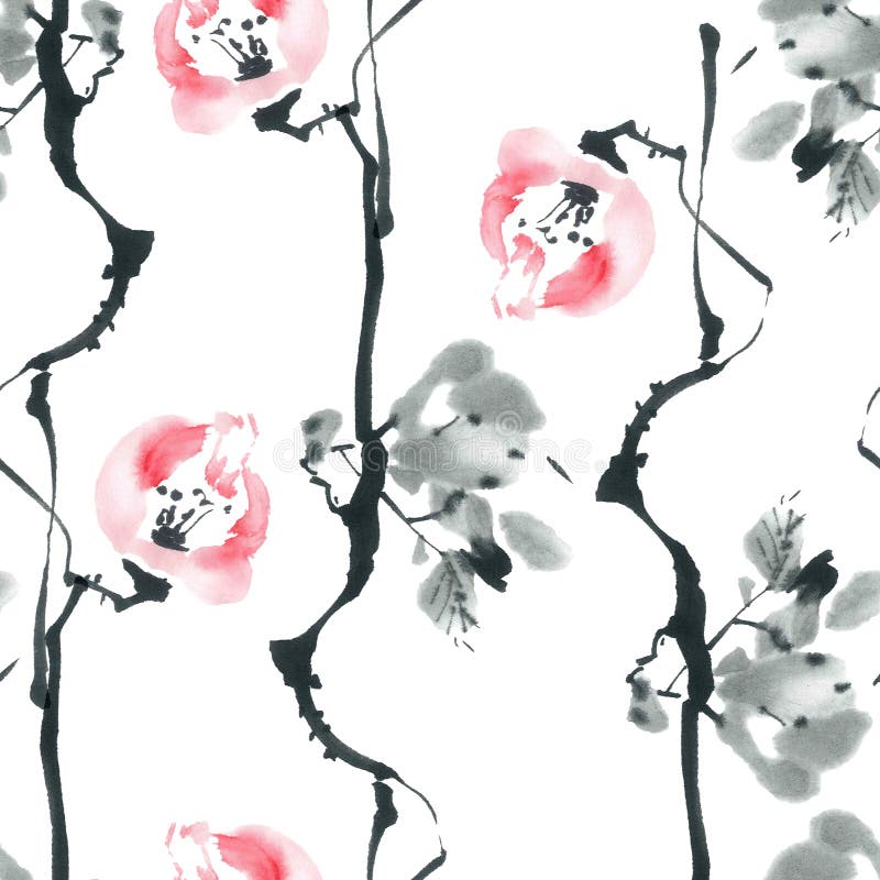 Blossom tree pattern stock illustration. Illustration of drawing - 68421384