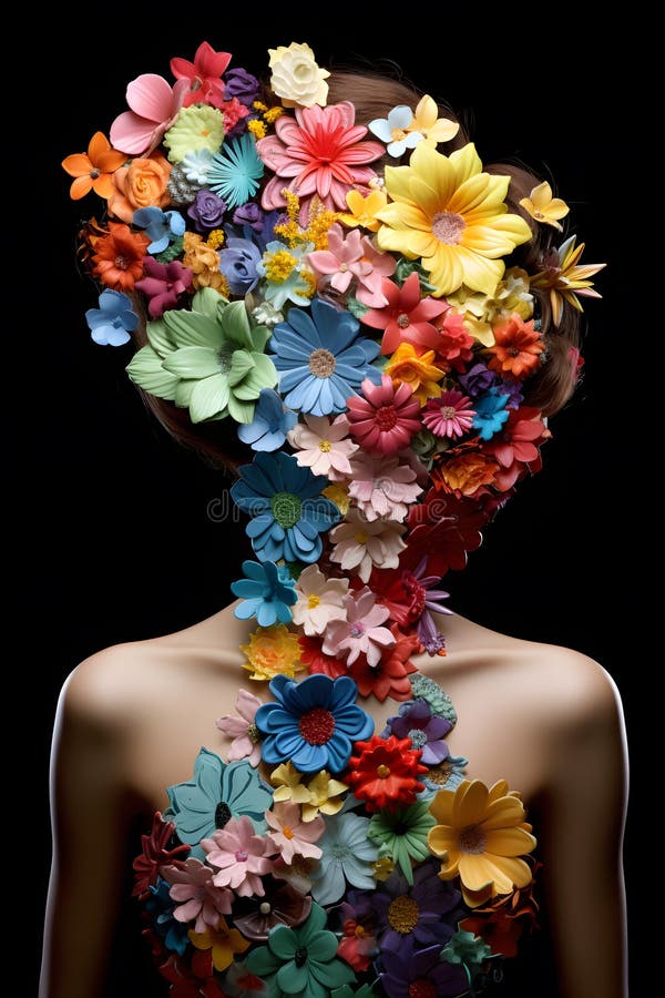 Blossoming Flower Cascade. Generative AI Stock Illustration ...