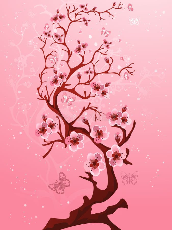 Blossoming tree. stock vector. Illustration of stem, beautiful - 28179339