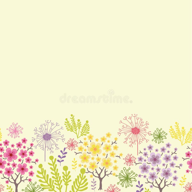 Whimsy Flowers Background stock illustration. Illustration of delicate ...