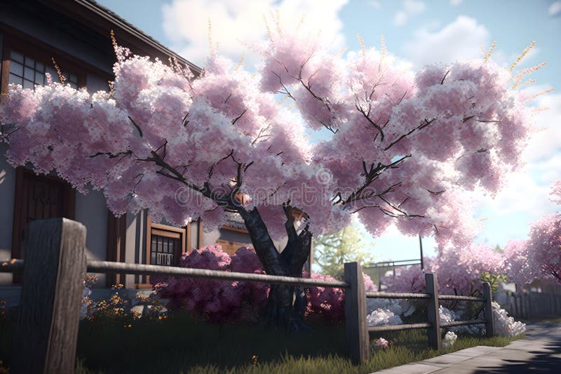 Blossoming Trees of Sakura Cherry, Pink Blossoms of Cherry Tree ...