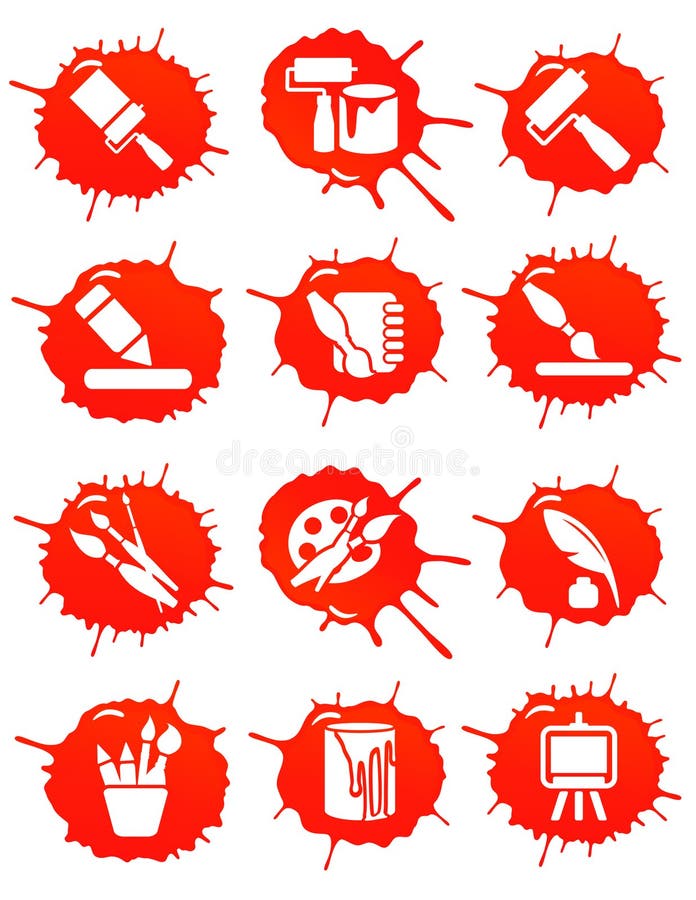 Blot icons stock vector. Illustration of inkpot, splattered - 14630241