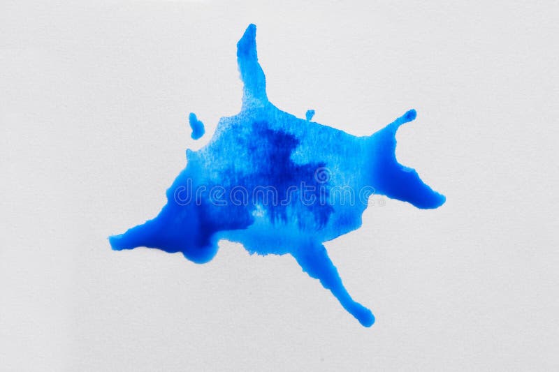 Blot of Light Blue Ink on White Background, Top View Stock Image ...