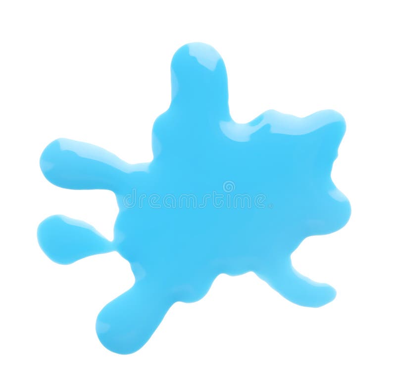 Blot of Light Blue Printer Ink Isolated on White, Top View Stock ...