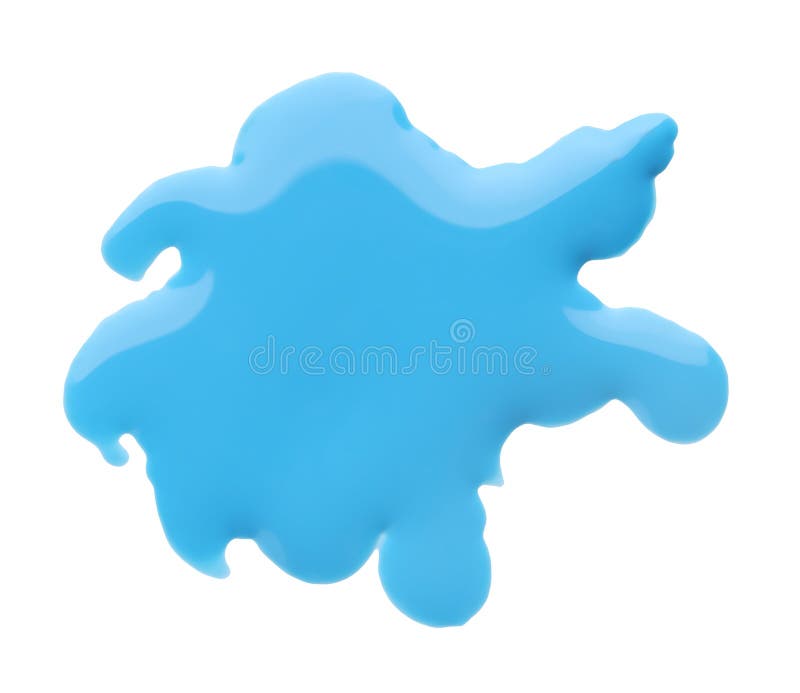 Blot of Light Blue Printer Ink Isolated on White, Top View Stock ...