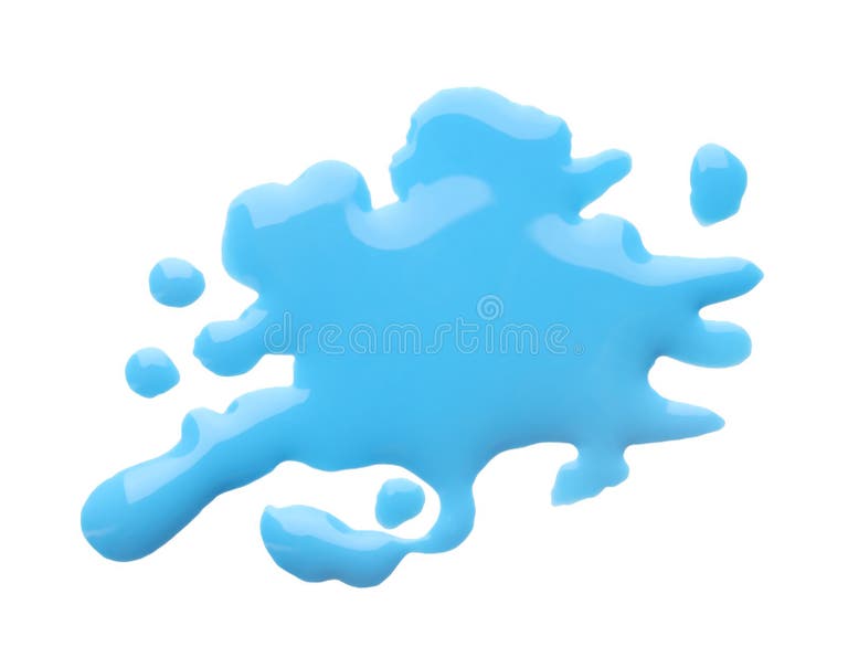 Blot of Light Blue Printer Ink Isolated on White, Top View Stock ...