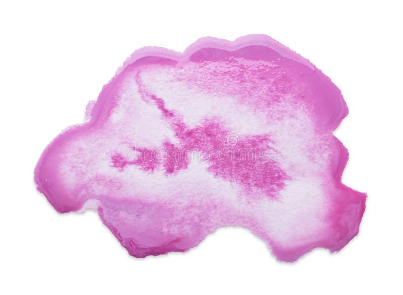 Blot of Pink Ink on White Background, Top View Stock Photo - Image of ...