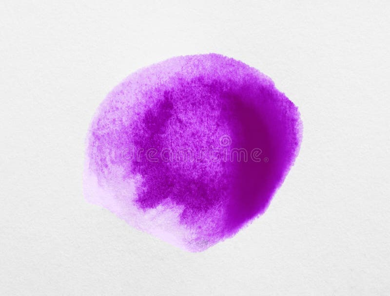 Blot of Purple Ink on White Background, Top View Stock Image - Image of ...