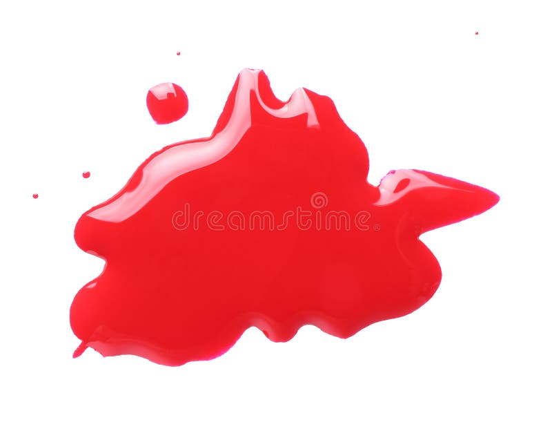 Blot of Red Printer Ink Isolated on White, Top View Stock Illustration ...