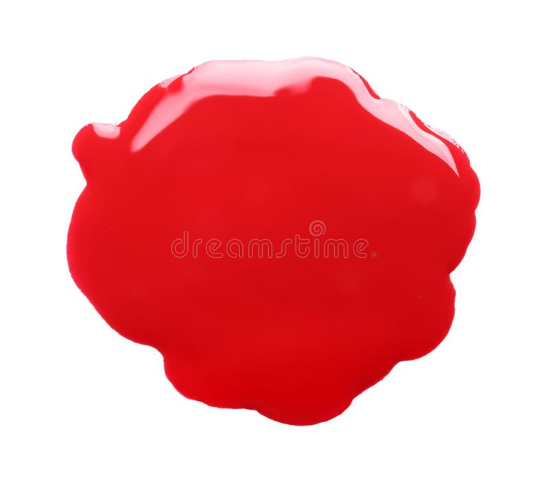 Blot of Red Printer Ink Isolated on White, Top View Stock Photo - Image ...