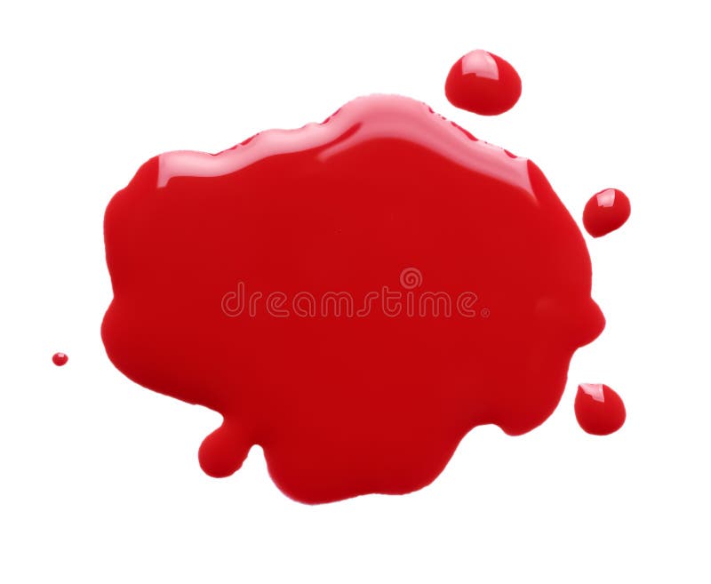 Blot of Red Printer Ink Isolated on White, Top View Stock Photo - Image ...