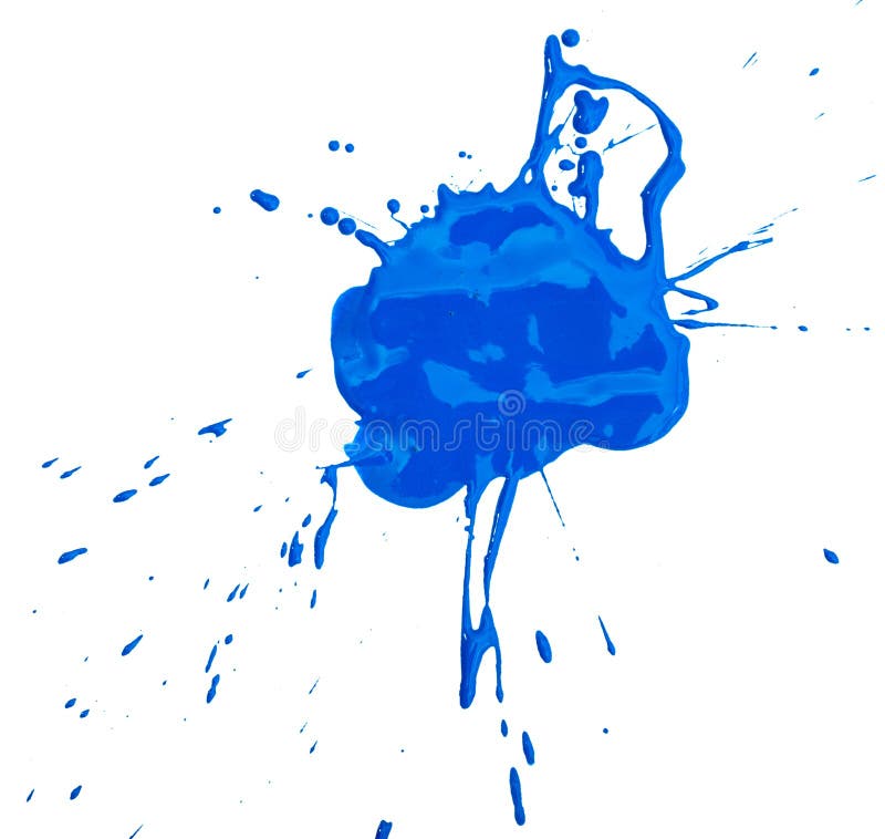 Blot and Splashes of Blue Paint Stock Image - Image of composition ...