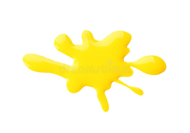 Blot of Yellow Printer Ink Isolated on White, Top View Stock ...