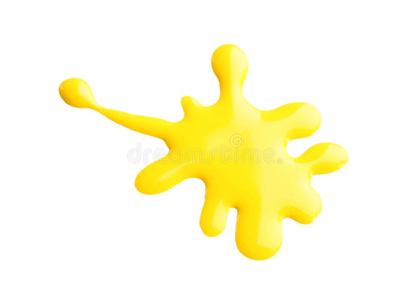 Blot of Yellow Printer Ink Isolated on White, Top View Stock ...