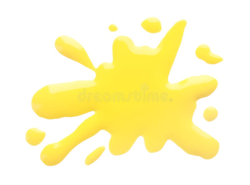 Blot of Yellow Printer Ink Isolated on White, Top View Stock ...