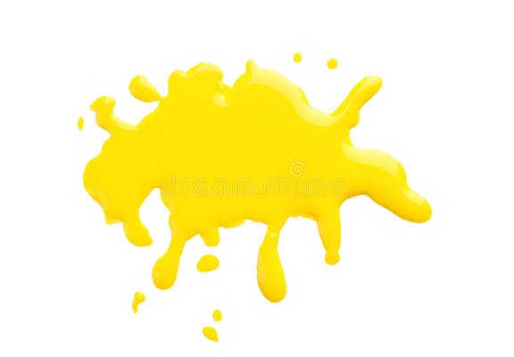 Blot of Yellow Printer Ink Isolated on White, Top View Stock Image ...
