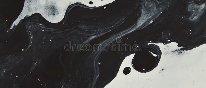 Blotted Black Ink Patterns Create Organic Forms Against a Blank White ...