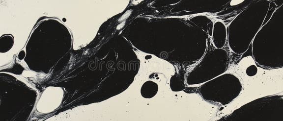 Blotted Black Ink Patterns Create Unique Textures on White Canvas ...