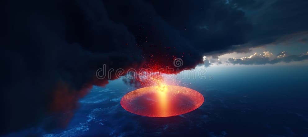 Blow Circle Hole of Hot Clouds, Fire, Smoke, Light Stock Illustration ...