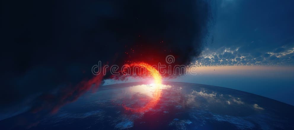 Blow Circle Hole of Hot Clouds, Fire, Smoke, Light Stock Illustration ...