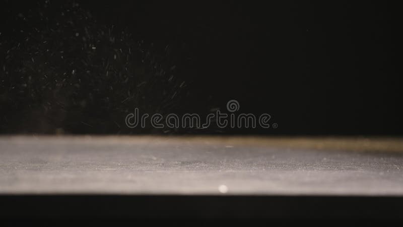 Blow Dust from Wood Table Backlit by Sun Stock Photo - Image of craft ...