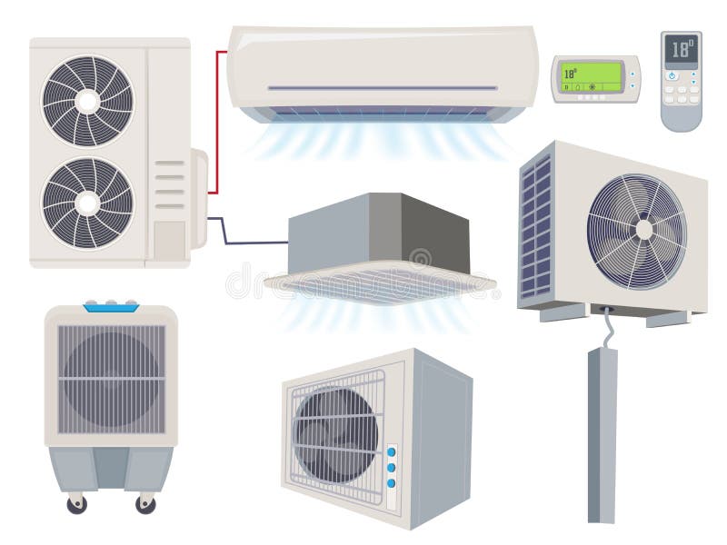 Cartoon Air Conditioning Blowing Air Stock Illustrations – 206 Cartoon ...