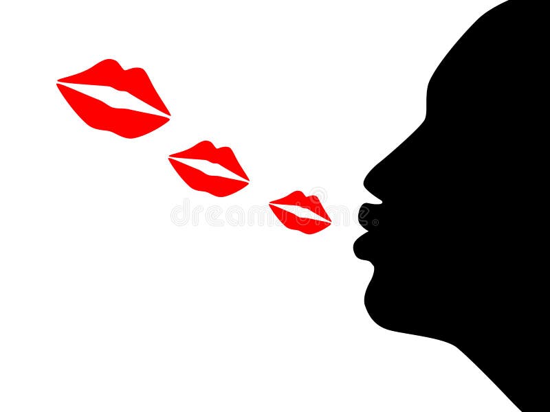 Blow kiss stock vector. Illustration of lips, blow, silhouette - 27917864