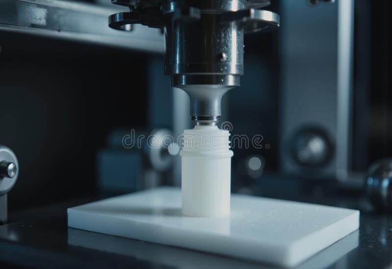 Blow Molding Machine Inflating Plastic Containers in a Manufacturing ...