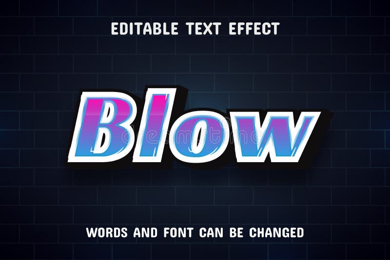Blow Text - Editable Text Effect Stock Vector - Illustration of line ...