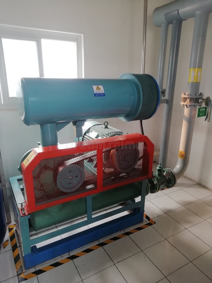 Blower Machine for the Process of Adding Oxygen To Waste Water Stock ...