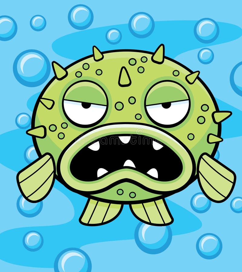 Blowfish stock vector. Illustration of mean, cartoon, spines - 6363430