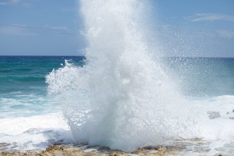 Blowhole stock photo. Image of blowhole, water, caymans - 94267054