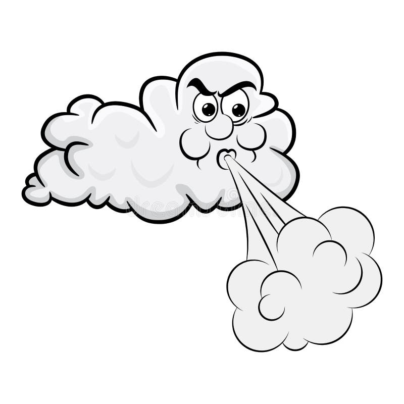 Cloud Face Blowing Wind Drawing