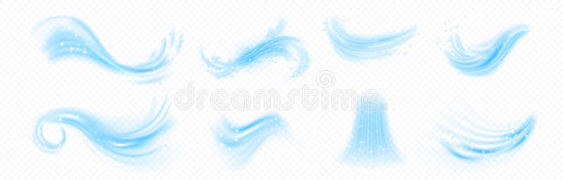 Blowing of Cold Air, Light Twirls with Particles Stock Illustration ...